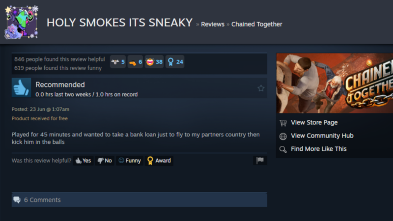 7 Hilarious Chained Together Steam Reviews That Perfectly Sum It Up ...