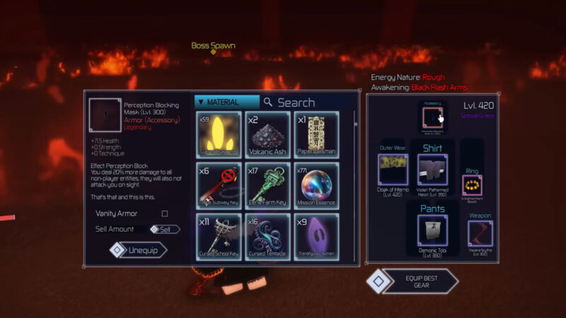 Jujutsu Infinite Roblox Guide: How To Get Perception Blocking Mask ...