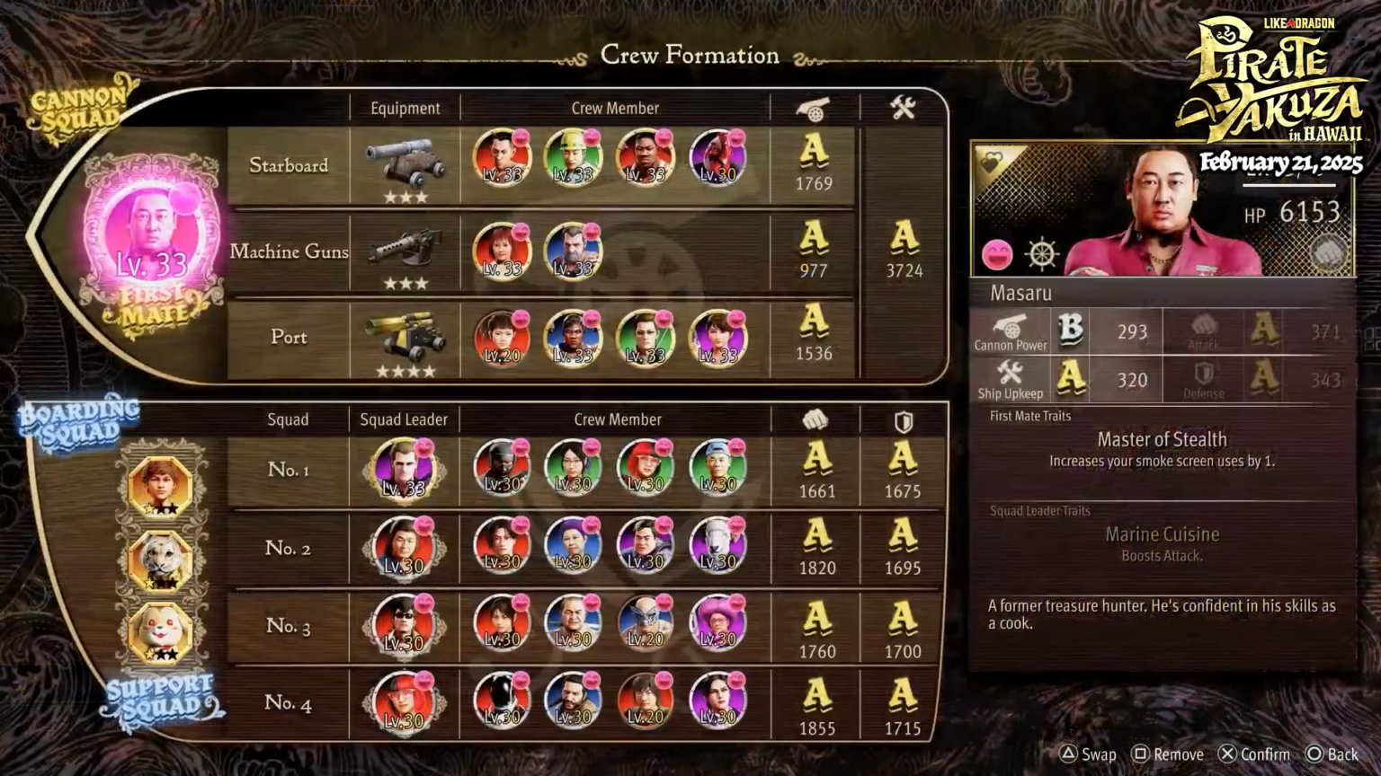 Like a Dragon: Pirate Yakuza in Hawaii Crew Formation Overview - Deltia ...