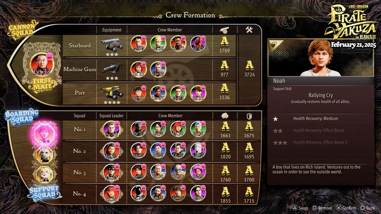Like a Dragon: Pirate Yakuza in Hawaii Crew Formation Overview - Deltia ...