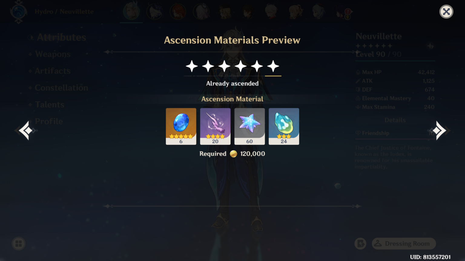 Genshin Impact: Neuvillette Ascension and Talent Upgrade Materials ...