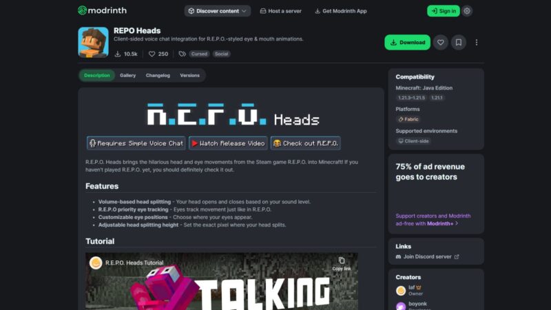 Minecraft: How To Download REPO Heads Mod - Deltia's Gaming