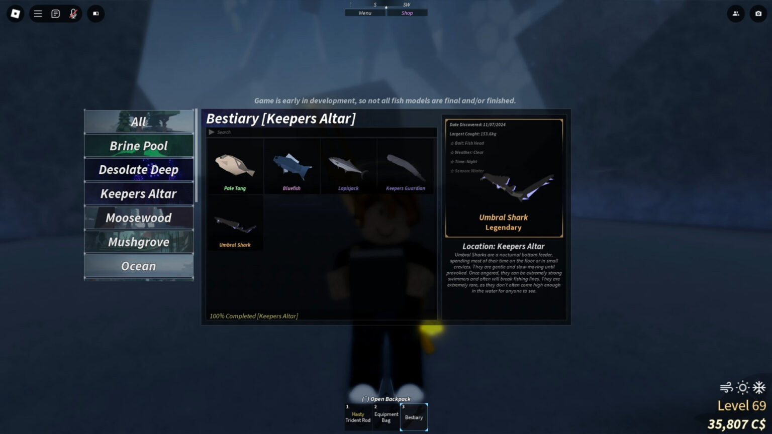 Fisch Roblox Guide: How To Complete Keeper's Altar Bestiary - Deltia's ...