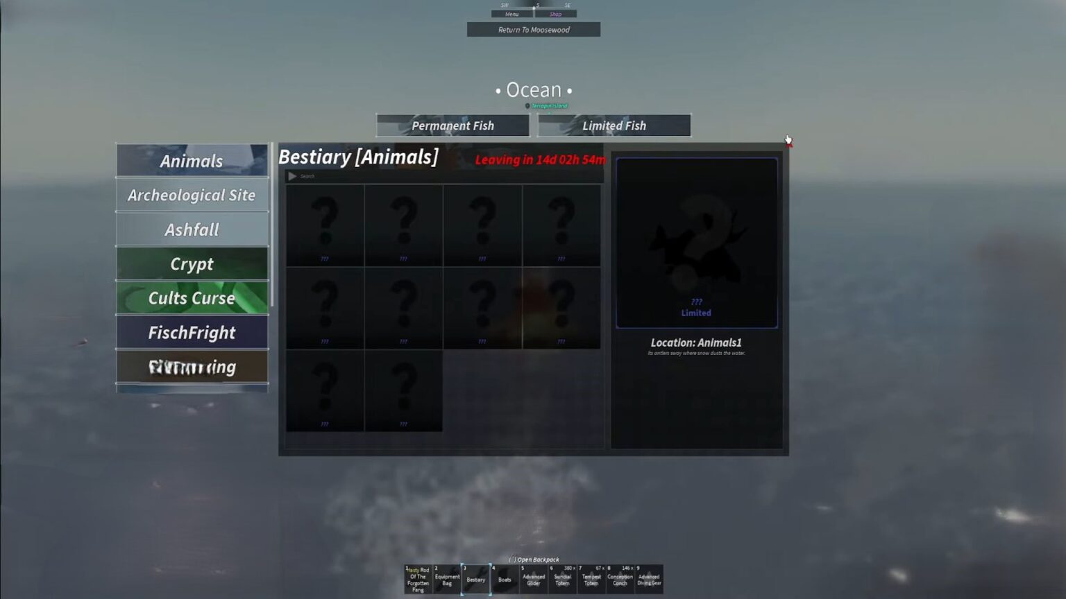 Fisch Roblox Guide: How To Complete SEA 1 Animals Bestiary - Deltia's ...