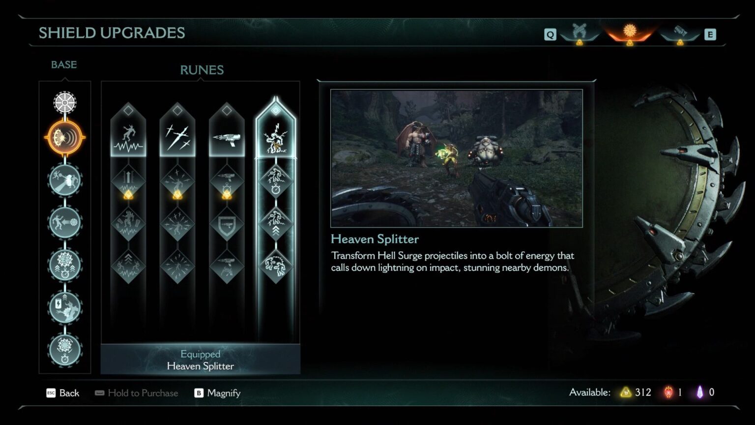 DOOM The Dark Ages: All Runic Attacks For Shield Saw