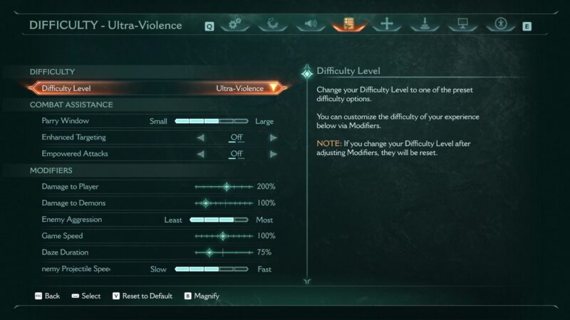 DOOM The Dark Ages: How To Change Difficulty - Deltia's Gaming