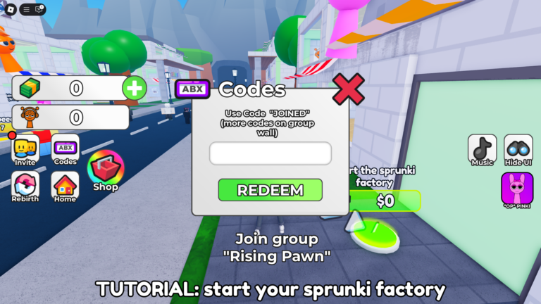 Make a Sprunki Tycoon Codes - Deltia's Gaming