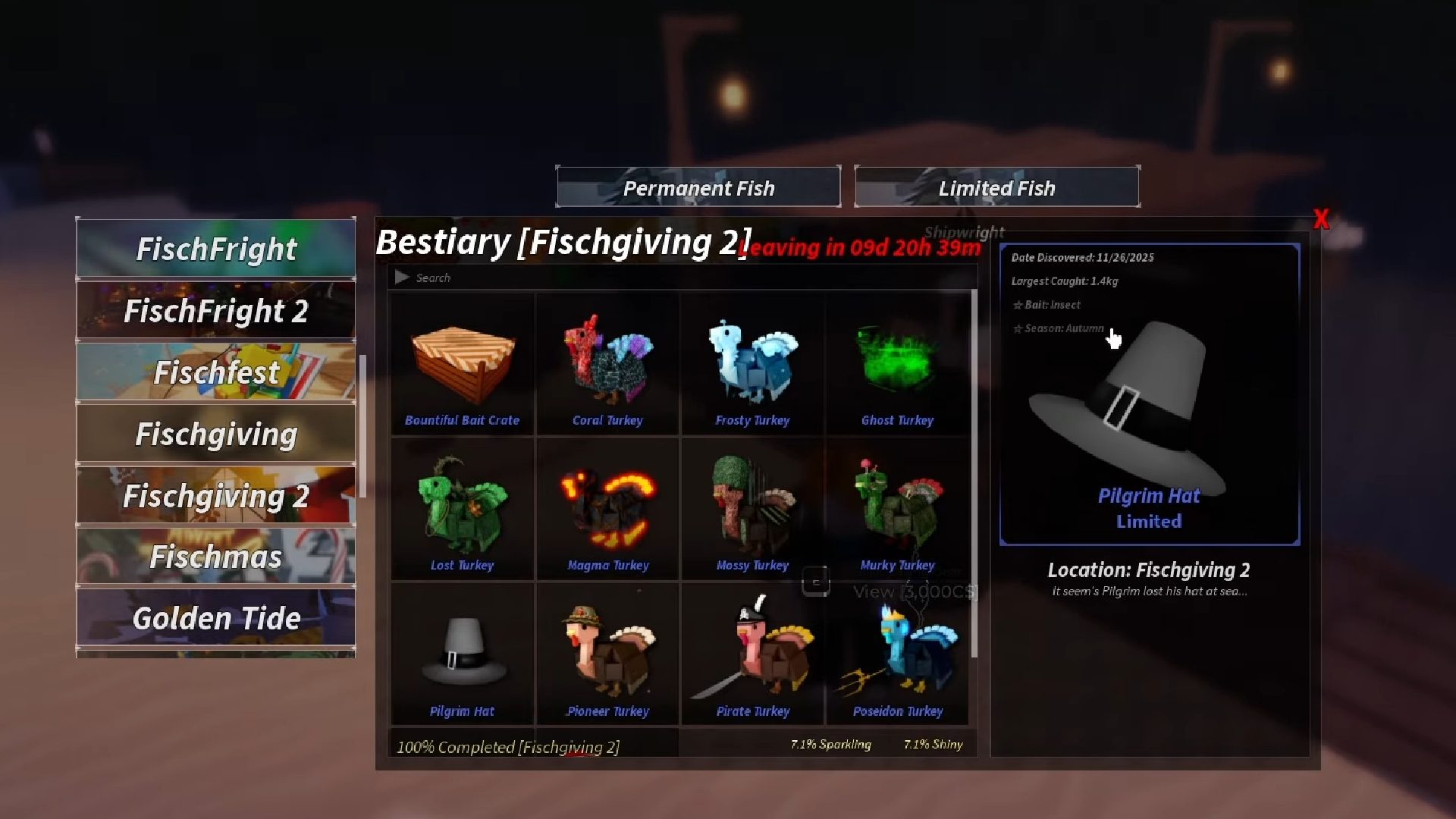Fischgiving 2025 Pilgrim Quest Guide - Deltia's Gaming