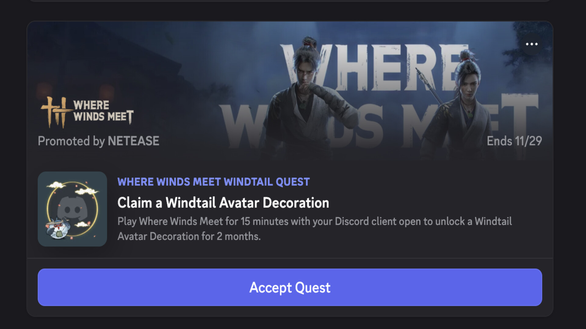 Where Winds Meet: How To Get Windtail Avatar Decoration For Discord ...