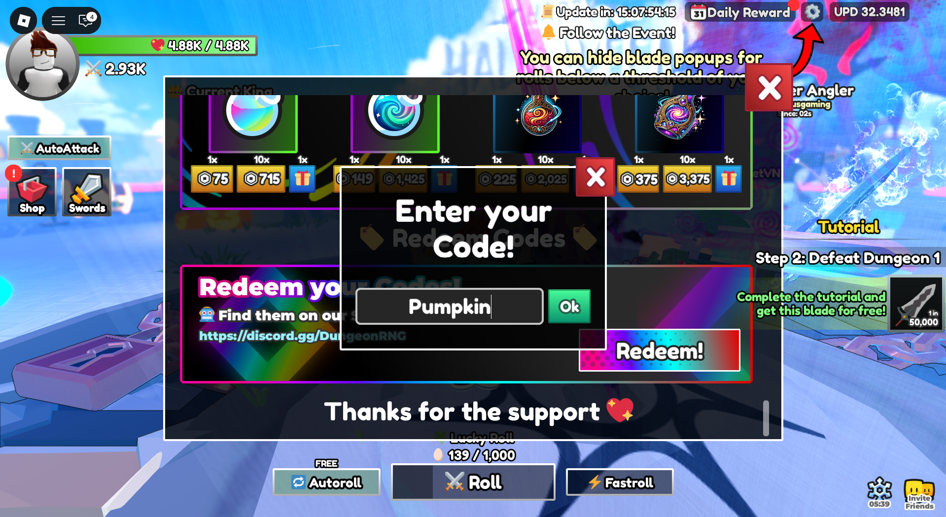 Dungeon RNG Codes (November 2025) - Deltia's Gaming