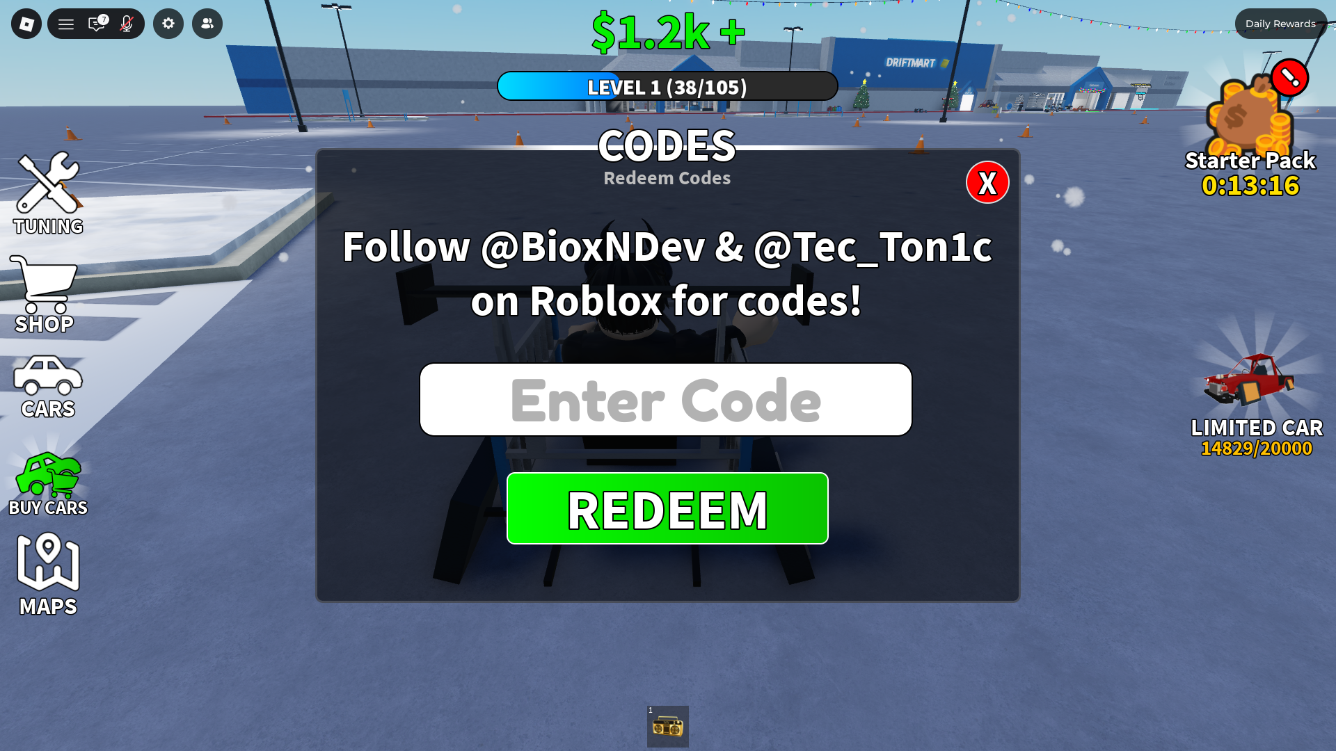 Shopping Drift at Driftmart Codes (December 2025) - Deltia's Gaming