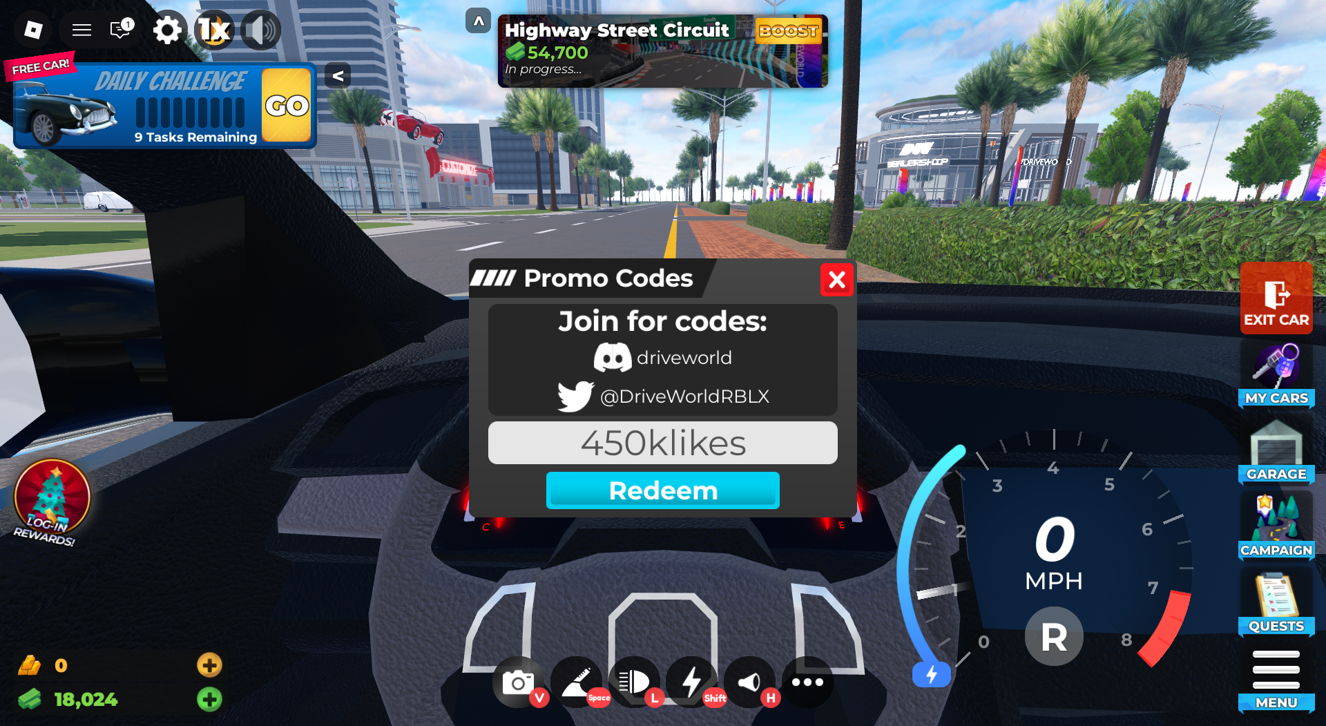 Drive World Codes (April 2026) - Deltia's Gaming