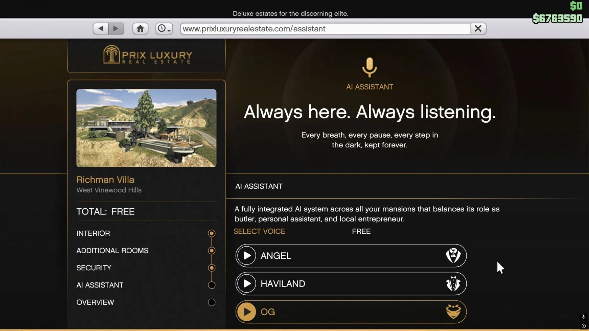 GTA Online A Safehouse in the Hills: Prix Luxury AI Concierge Explained ...