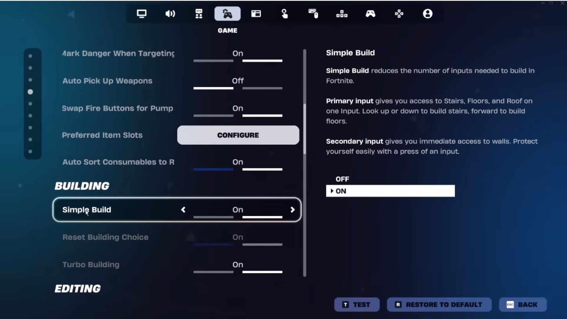 Fortnite: How To Turn Off Simple Build - Deltia's Gaming