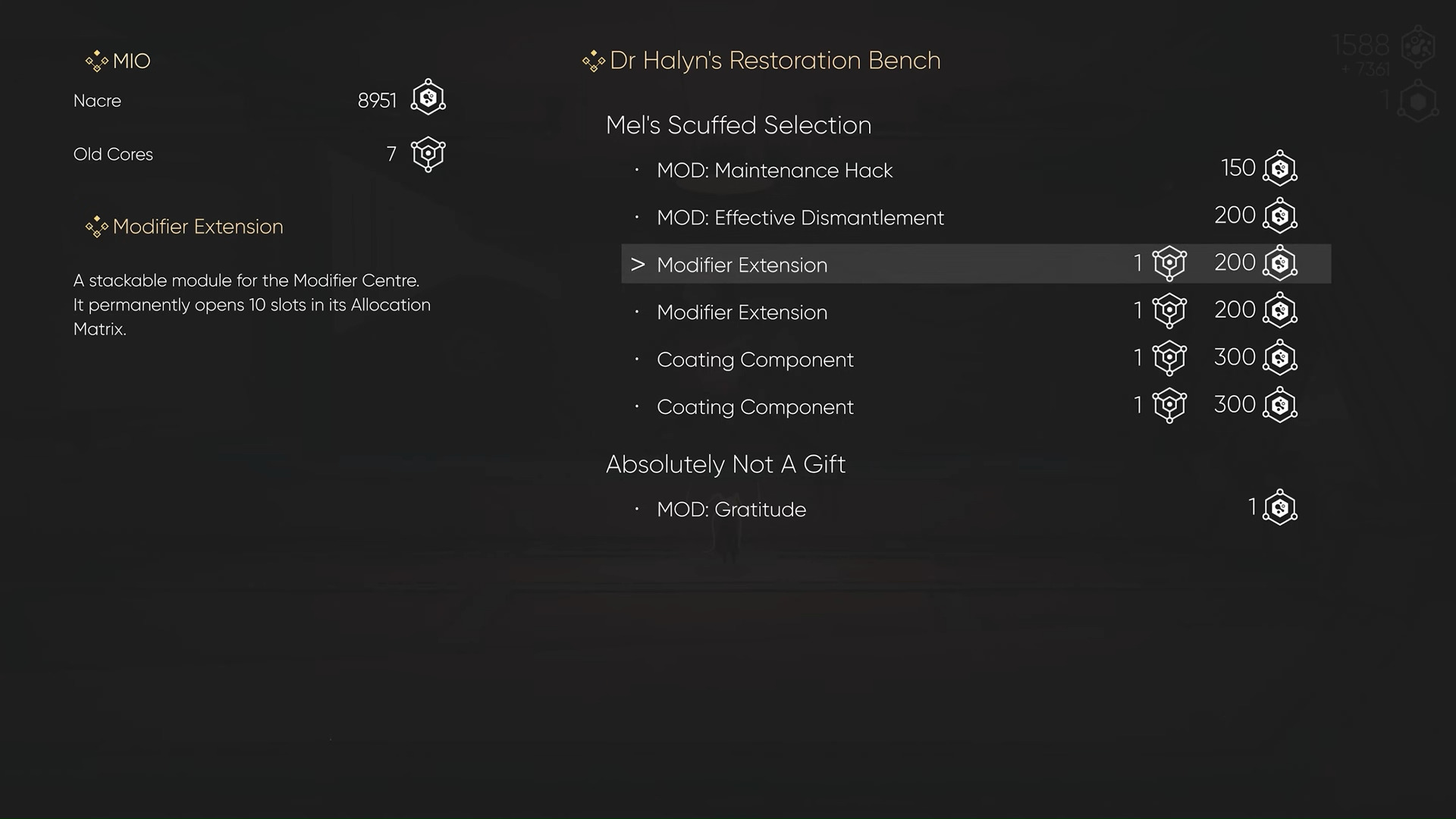 MIO Memories in Orbit: All Modifiers - Deltia's Gaming