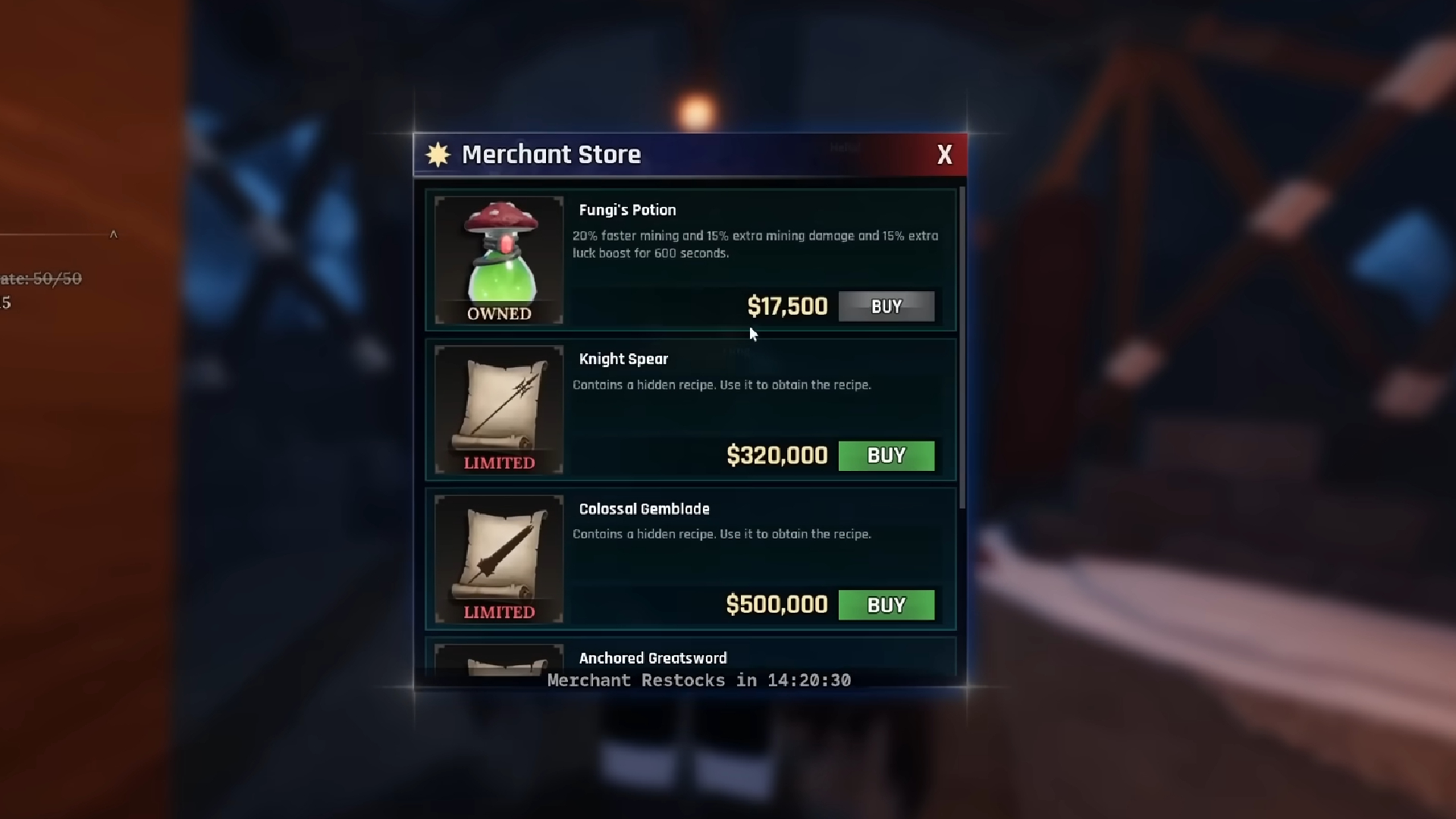 All Maze Merchant Shop Items in The Forge - Deltia's Gaming