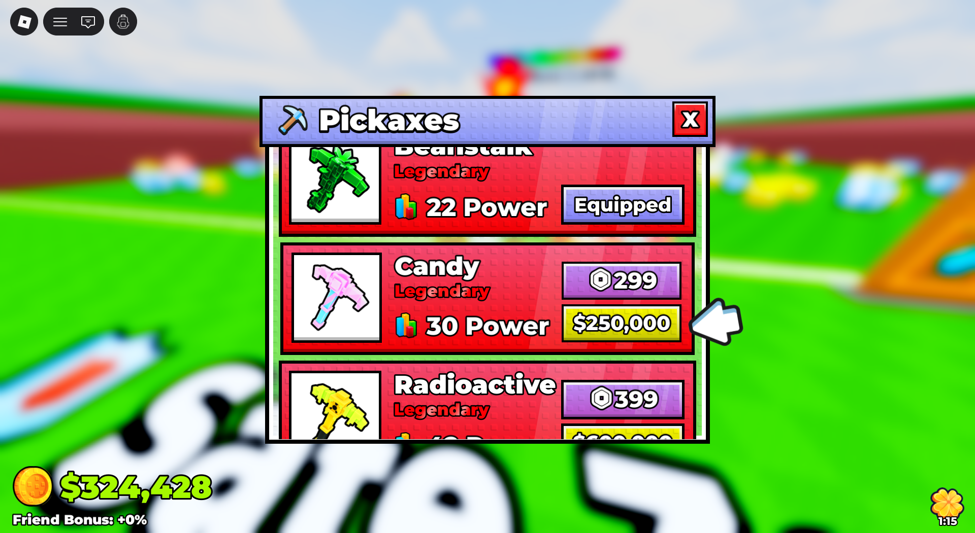 All the Pickaxes in Break a Lucky Block - Deltia's Gaming