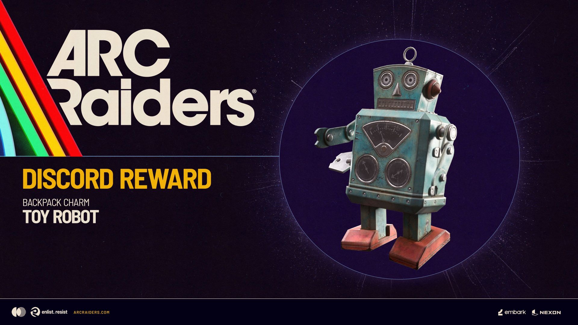 Arc Raiders Discord Reward: How To Get Toy Robot Backpack Charm ...
