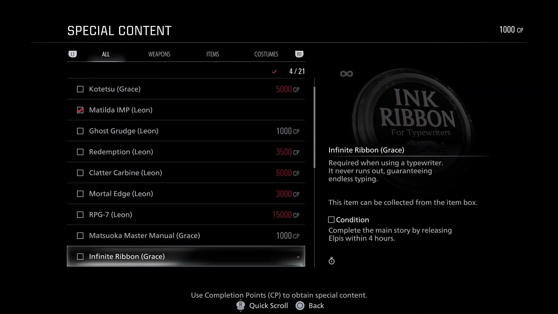 Resident Evil Requiem: All Cheats and How To Use Them - Deltia's Gaming