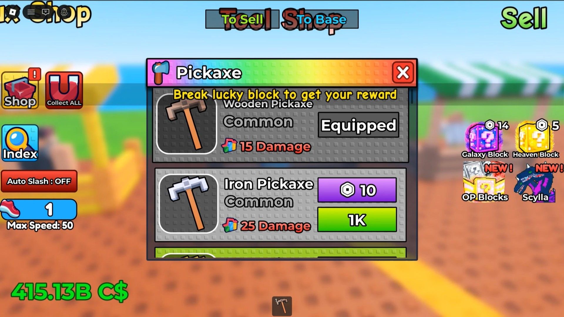 All Pickaxes in Break for Pets - Deltia's Gaming