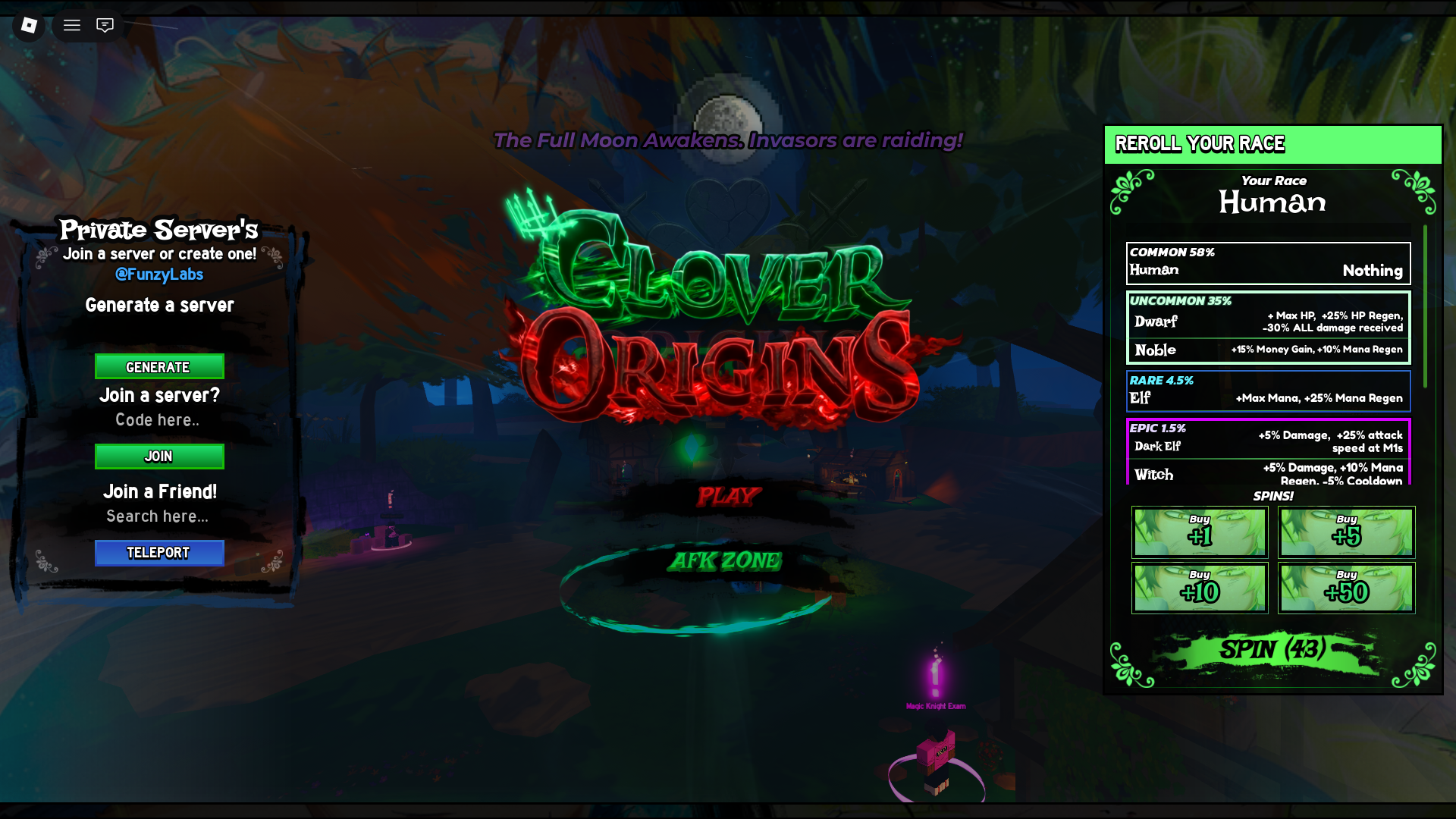 All Races in Clover Origins - Deltia's Gaming