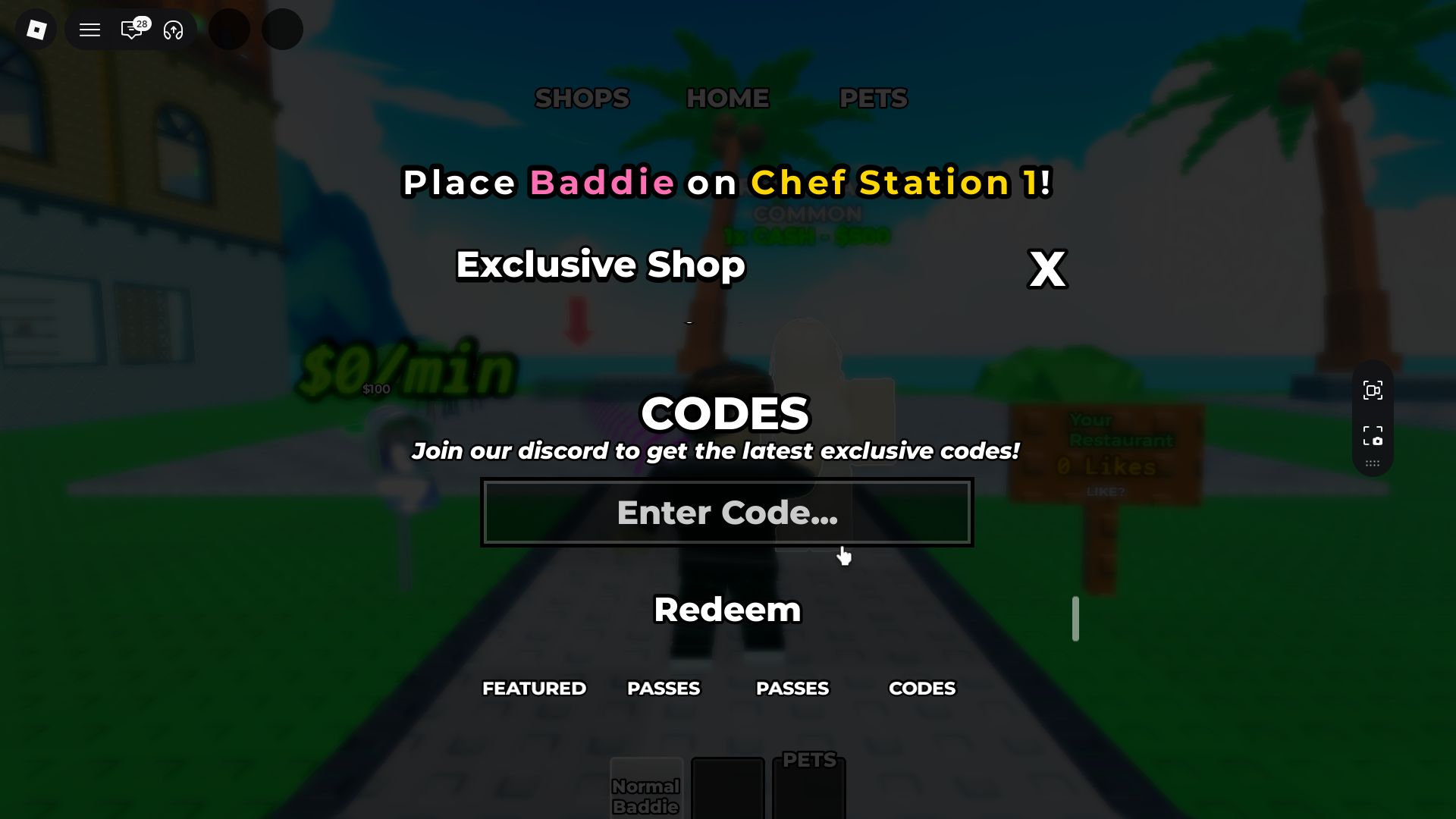 My Baddie Restaurant Codes (May 2026) - Deltia's Gaming